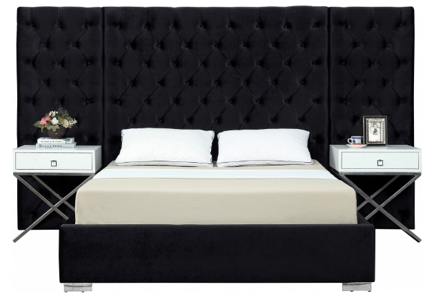 black tufted bedding