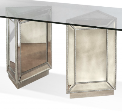 small mirrored dining table