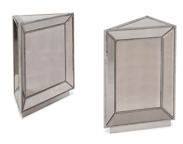 small mirrored dining table