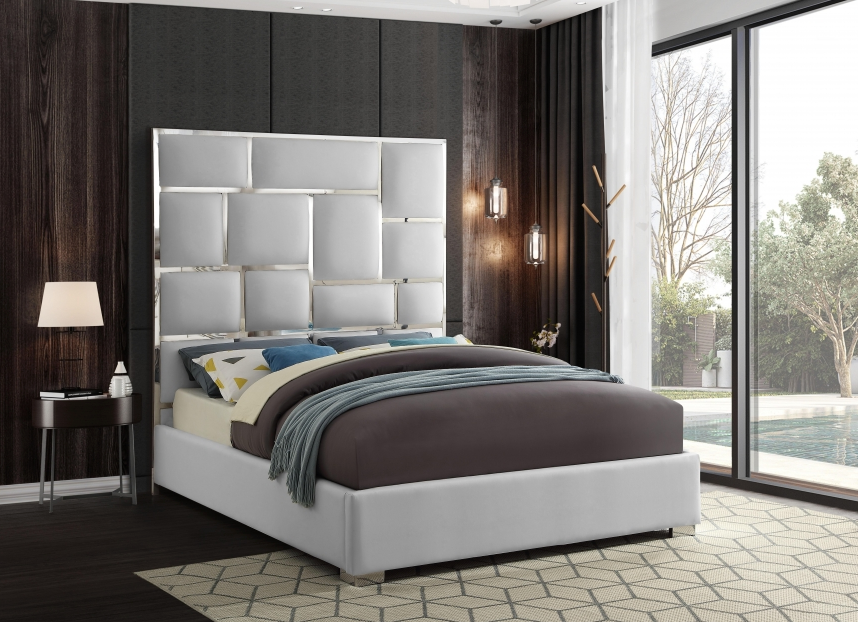 brushed chrome headboard